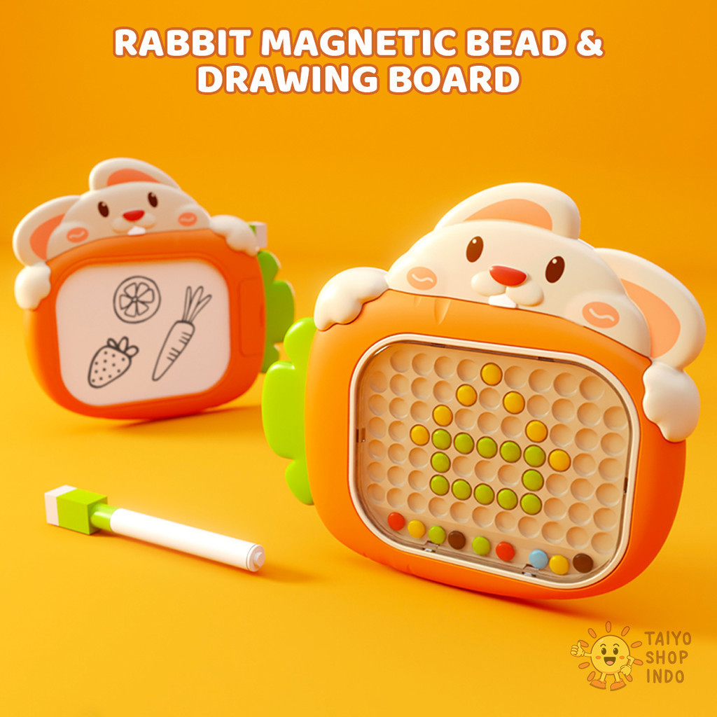 Jual TAIYO Mainan Anak Rabbit Magnetic Bead and Drawing Board Kelinci ...
