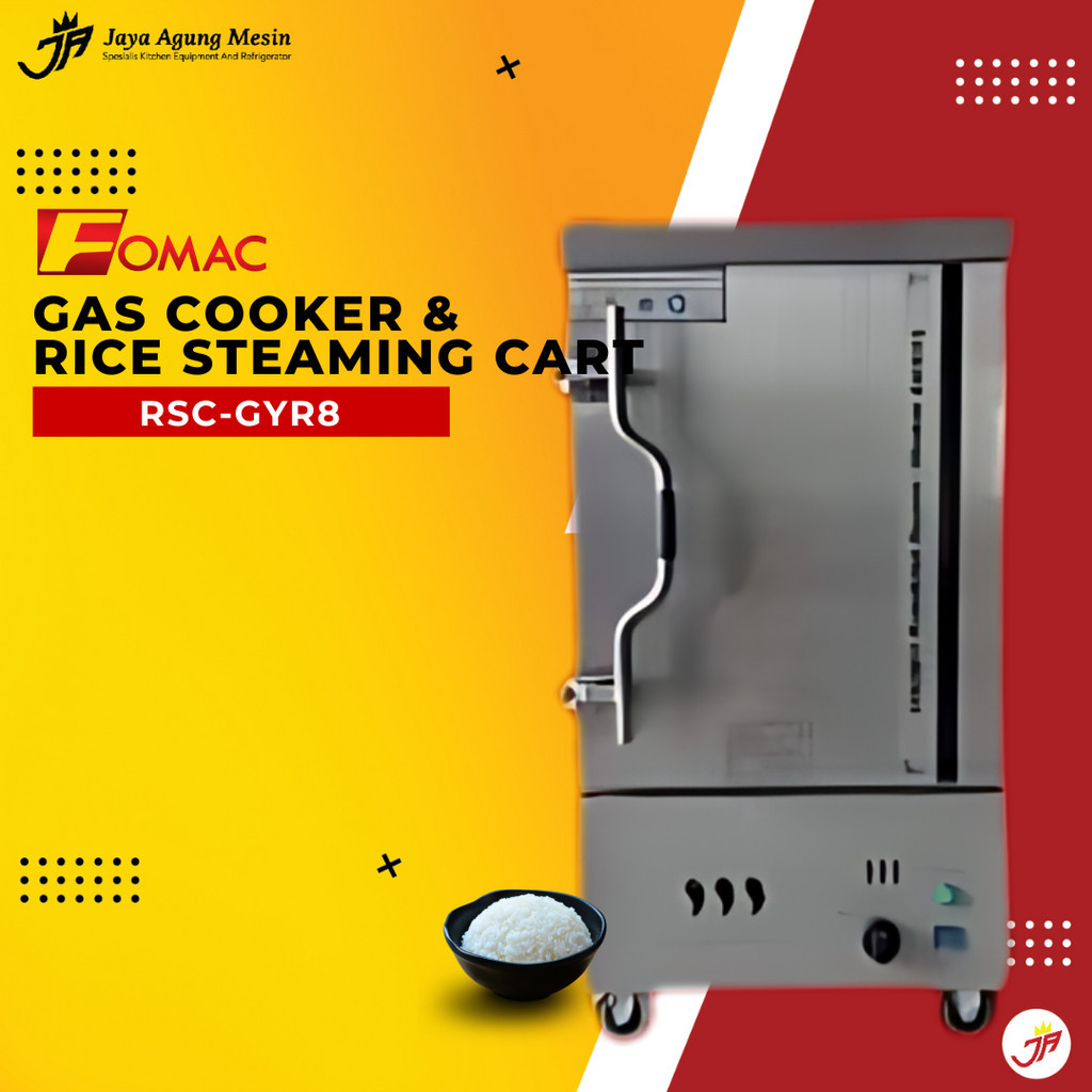 Jual Fomac Rice Steaming Cart RSC-GYR8 ( 8 Susun ) / Mesin Pemasak Nasi Rice Cooker FOMAC RSC ...