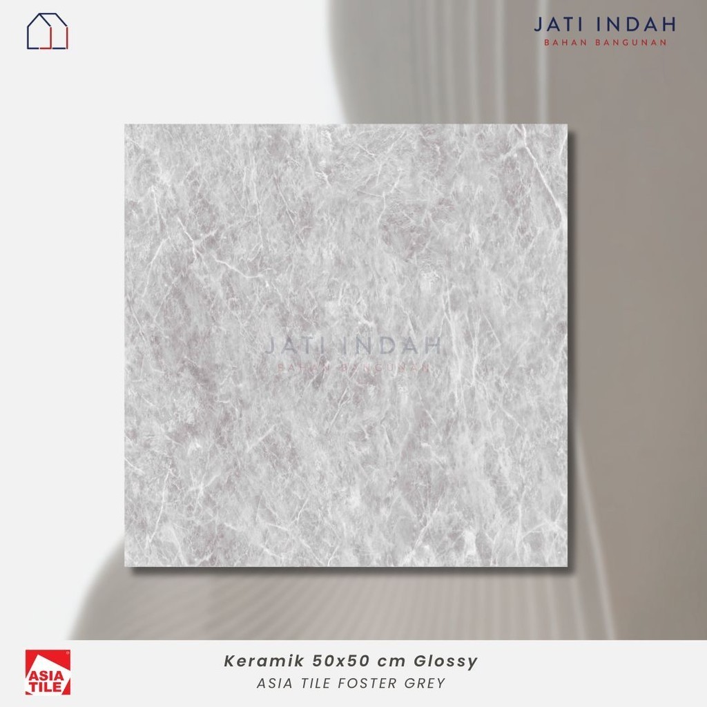 Jual Keramik Lantai Glossy 50X50 cm ASIA TILE FOSTER GREY | Shopee ...