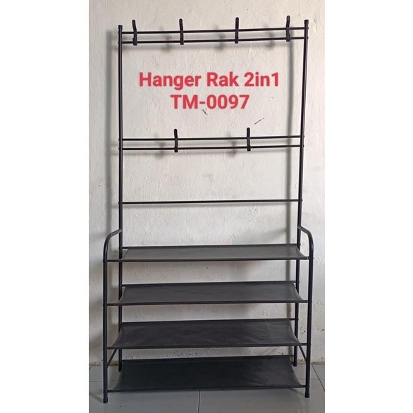 Jual HANGER RAK BAJU TEMPEL 2 IN 1 YM-0097 SERBAGUNA / STAND HANGER ...