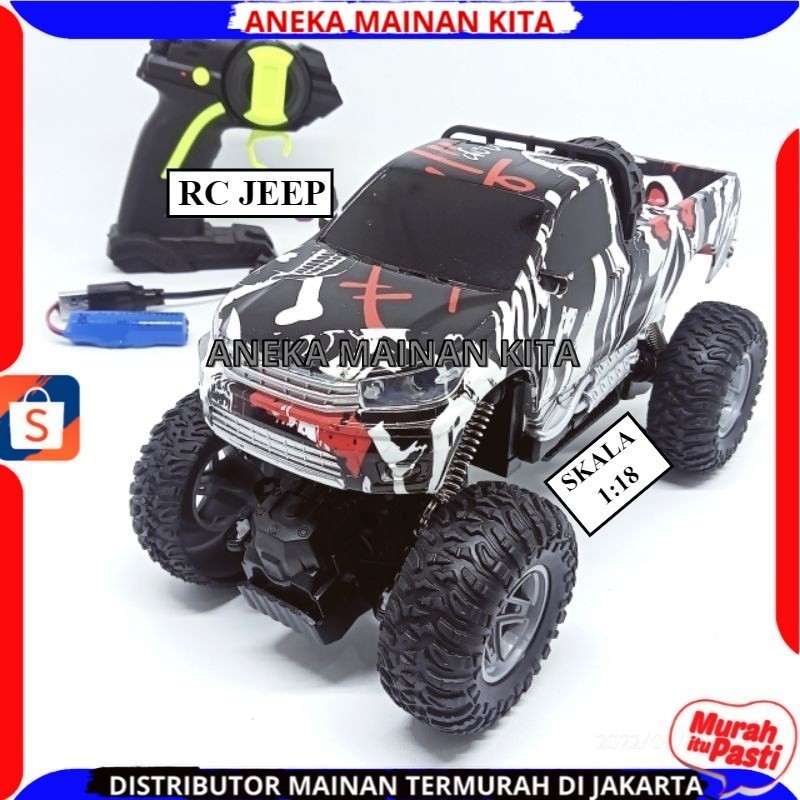 Jual (BISA COD) PROMO MOBIL REMOTE CONTROL ROCK 4 CRAWLER PICK UP 2WD BATERAI CAS | Shopee Indonesia