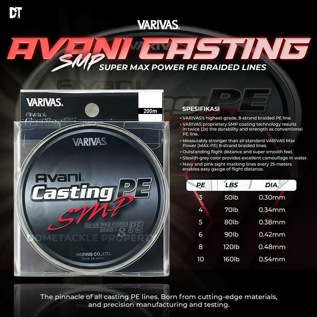 Jual Varivas Avani Casting SMP X8 | Senar PE Pancing Benang PE 200 Meter Size 3 4 5 6 8 | Shopee ...