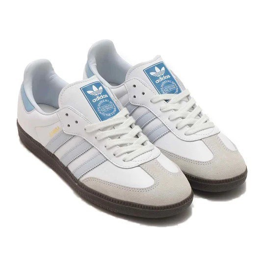 Jual Sneakers Adidas Samba OG Core White Halo Blue Gum Authentic 100% ...