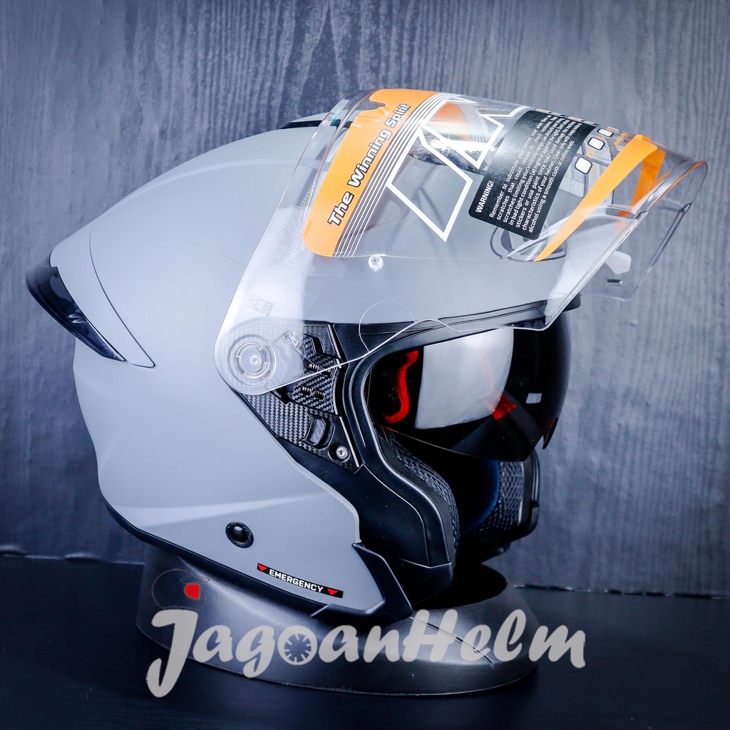 Jual INK HELM TERRA 2 SOLID | MATT GORILLA GREY | TERRA2 DOUBLE VIS ...