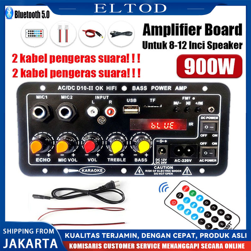 Jual Amplifier Board Audio Bluetooth USB Radio TF DIY Subwoofer D5 D10 D3 Karaoke Power Stereo ...