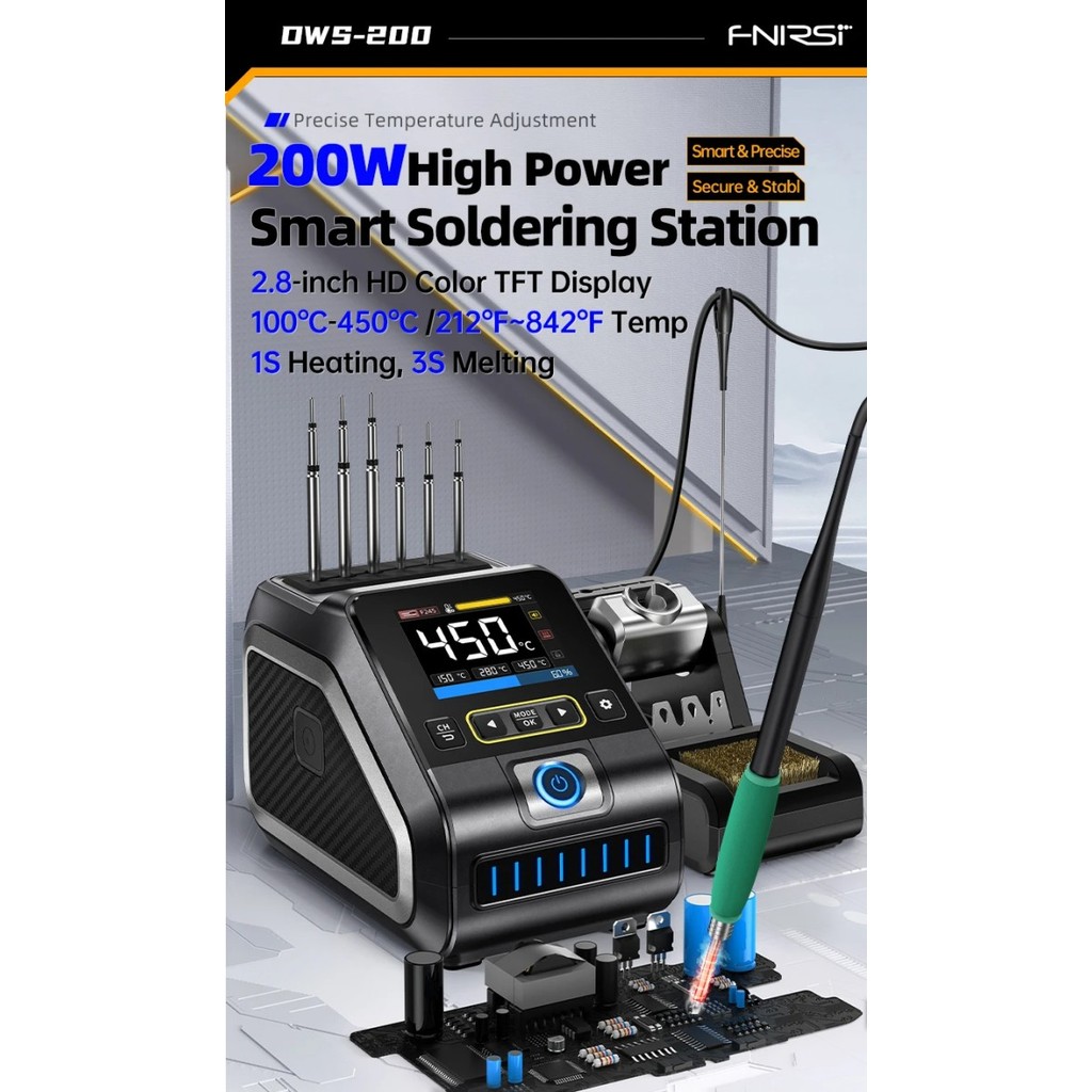 Jual FNIRSI DWS-200 Power Repaid Heating Soldering Iron Station 200W ...