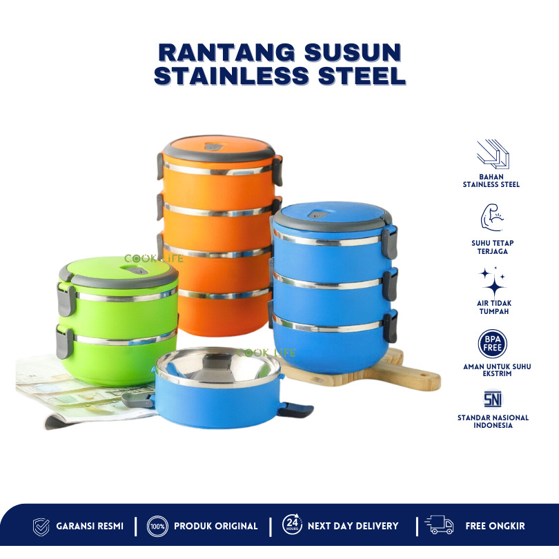Jual Rantang Susun Berbagai Size Bulat Ukuran Lunch Box Tempat Makan ...