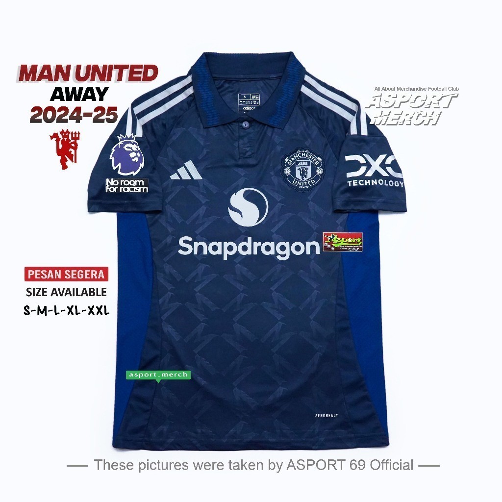 Jual AA45RT JERSEY BOLA MU MAN UNITED AWAY TERBARU 2024 2025 JERSEY MU ...
