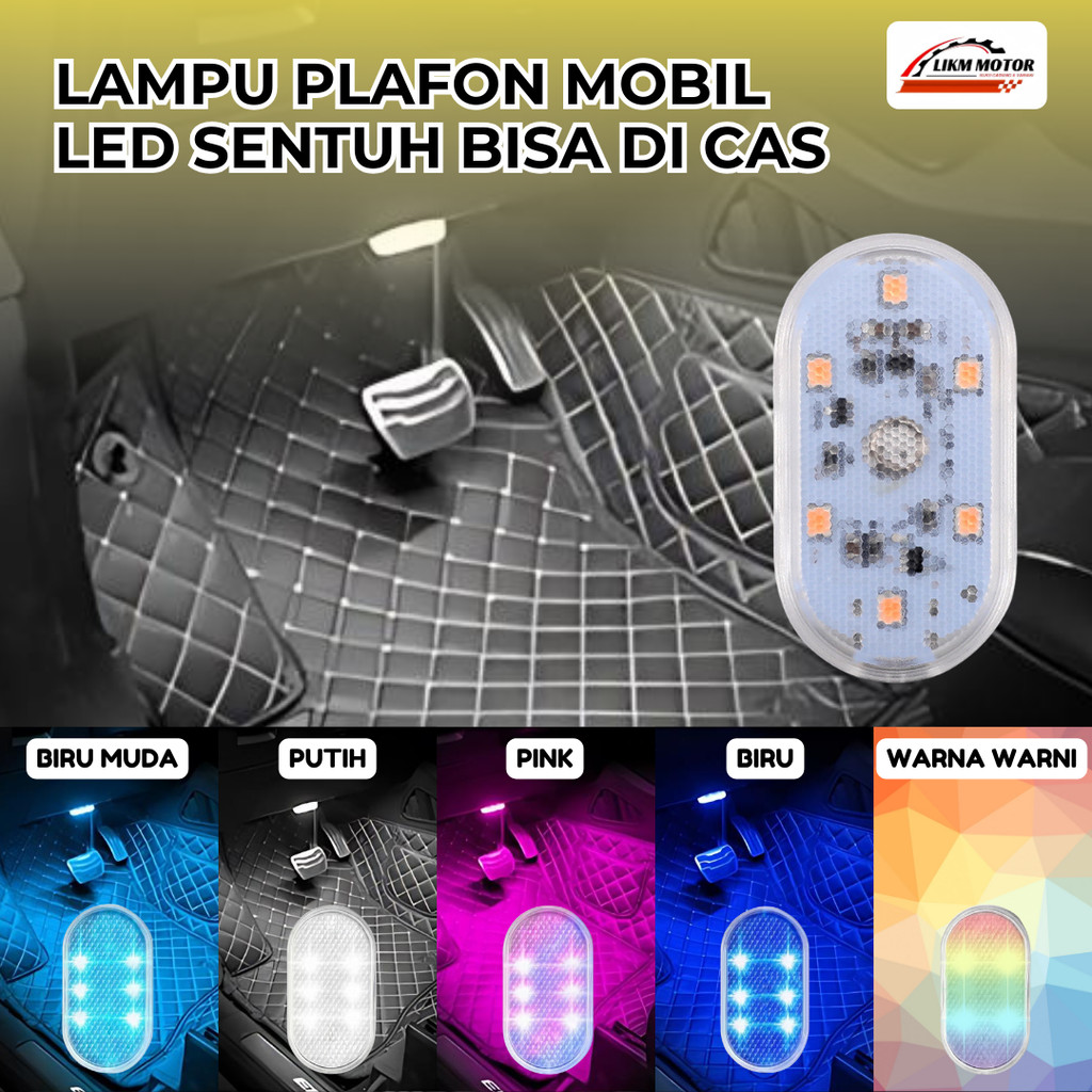 Jual Lampu Plafon Mobil Mini LED Touchscreen 6 LED untuk Interior ...