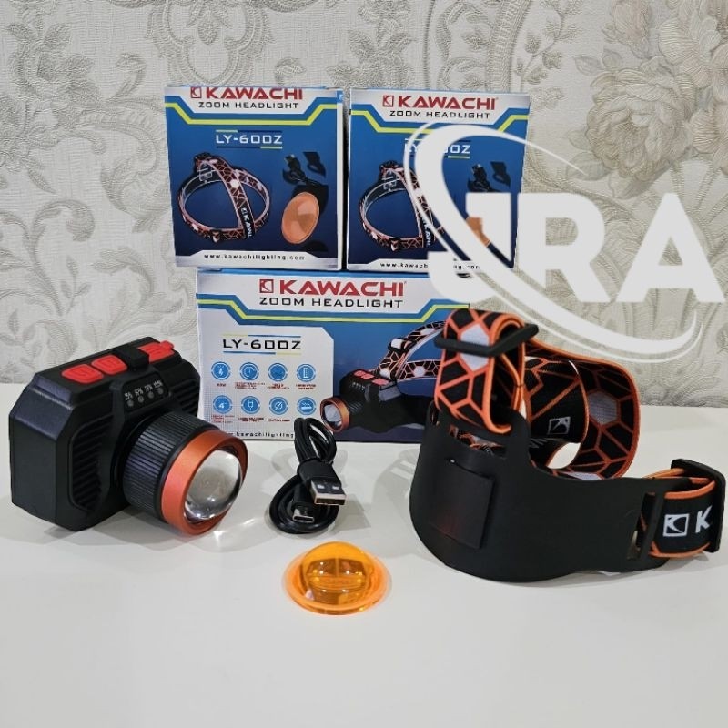 Jual RY66GK KAWACHI SENTER KEPALA ZOOM NEW/ 60WATT/ DUAL LENSA PUTIH ...
