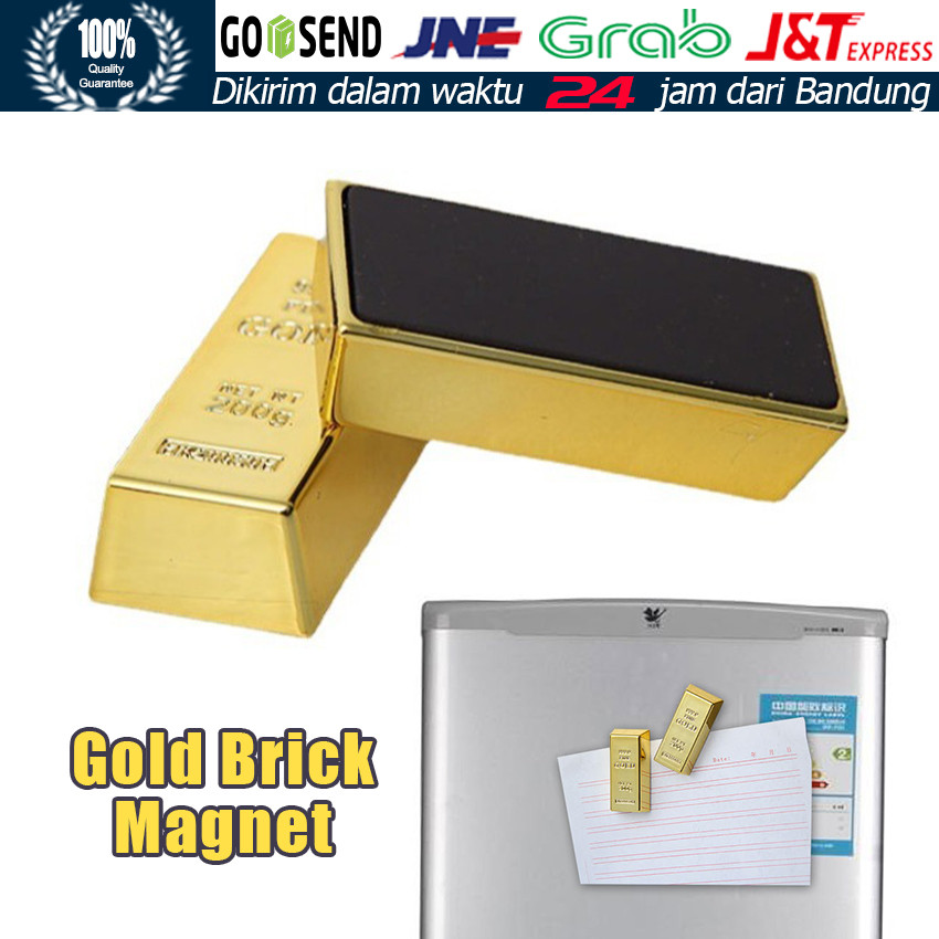 Jual Stiker Kulkas Gold / Emas Batangan Palsu Magnet Lucu 3D Kreatif ...