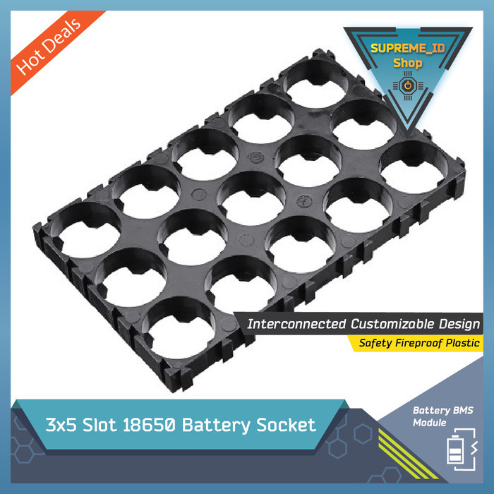 Jual DP99 3x5 slot 18650 Battery Socket Bracket Holder Spacer Tempat ...