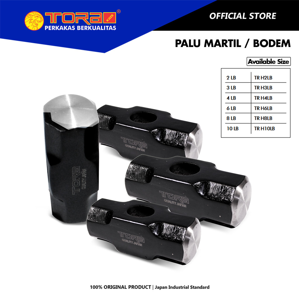 Jual TORA Kepala Palu Bodem 2 - 10 LB Martil / Godam - Hammer Sledge ...