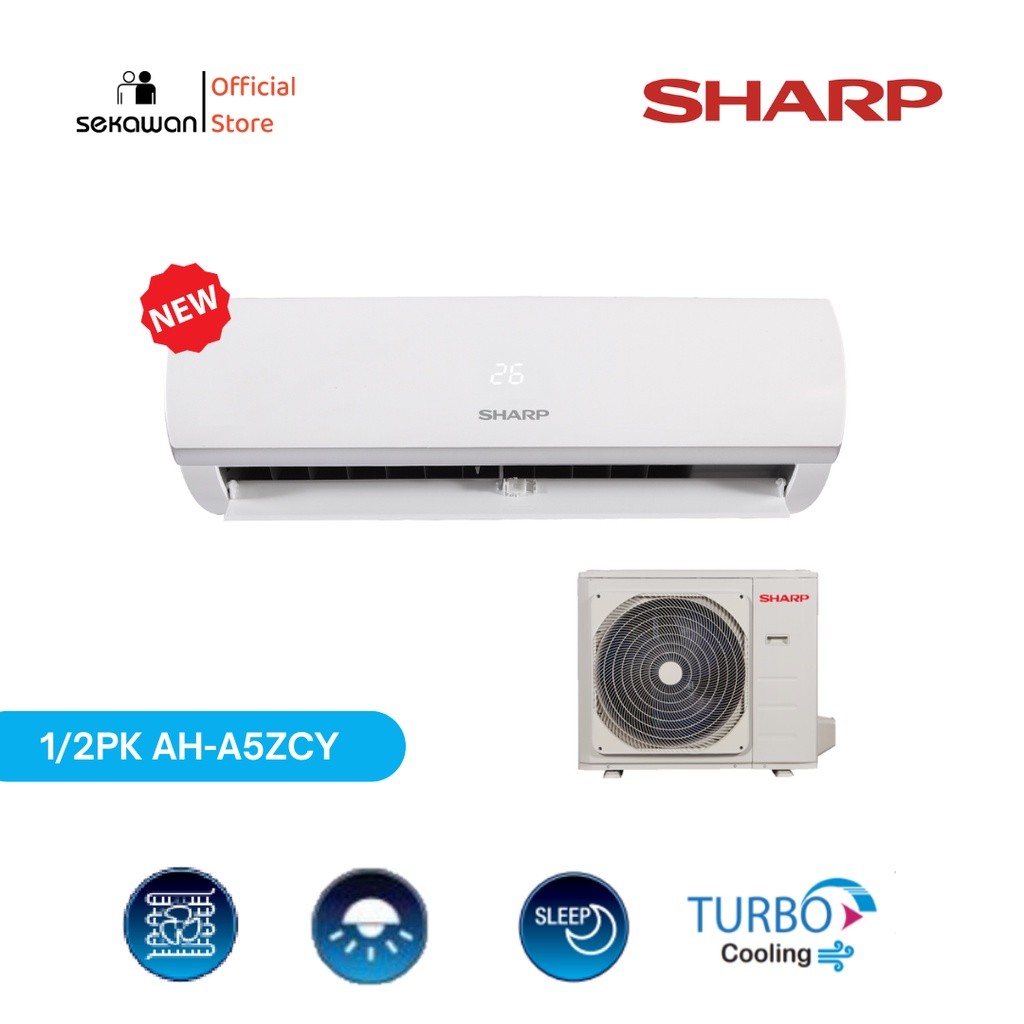 Jual Sharp AC 1/2 pk Low Watt AH-A5ZCY Daya 344 Watt | Shopee Indonesia