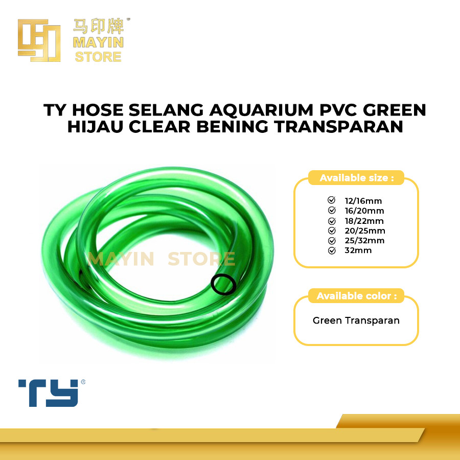 Jual TY Green Hose - Selang Aquarium PVC Hijau Clear Bening Transparan ...