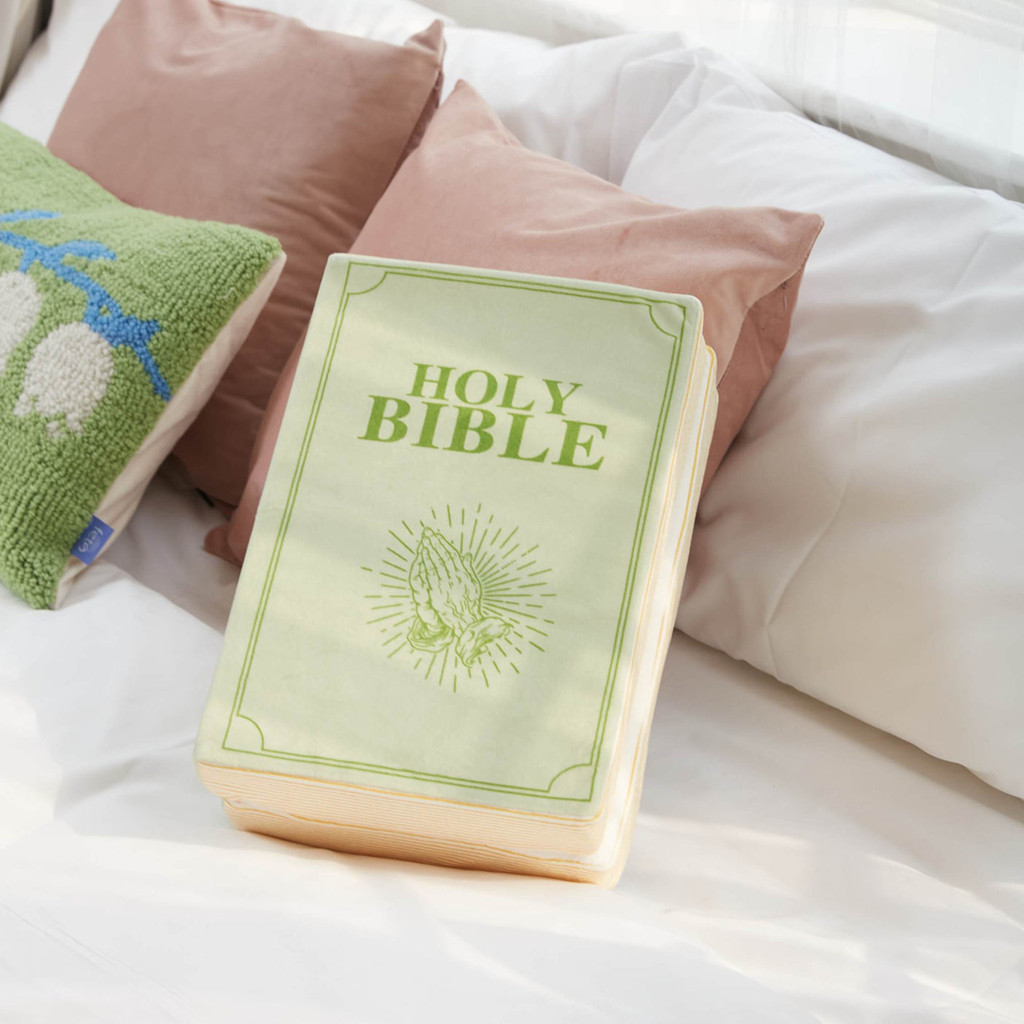 Jual Romans 8 : 18 Green Holy Bible Book Pillow That Opens with Bible ...
