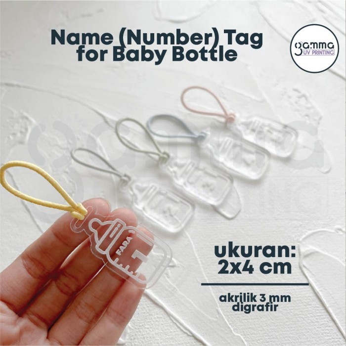 Jual Custom Akrilik Tag Botol Susu Bayi / Acrylic Tag Label Nama Asi ...