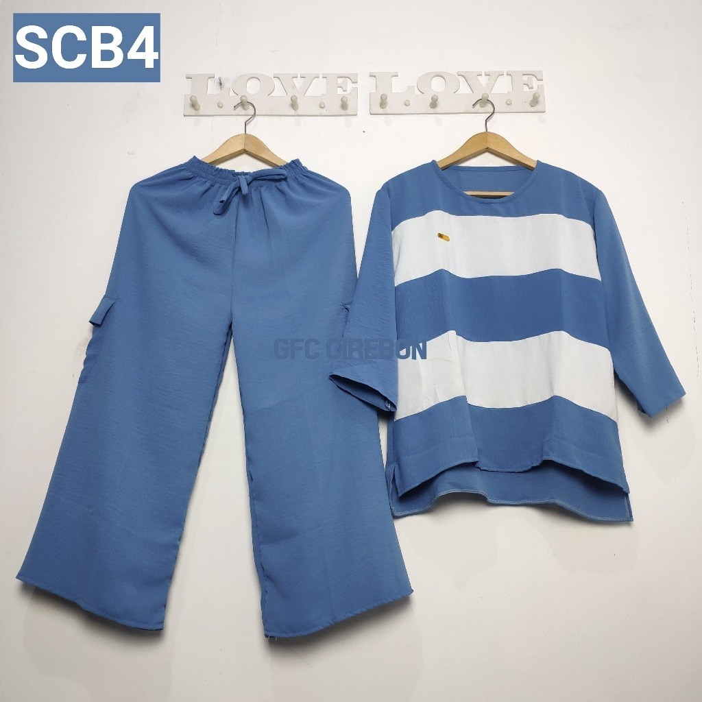 Jual ( F ) One Set Blaster Celana Cargo Setelan Crinkle Airflow Baju ...