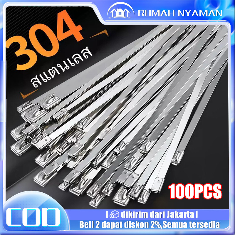 Jual 100pcs Stainless Cable Ties Ikat Besi Kabel Tis Steel Metal Tie ...