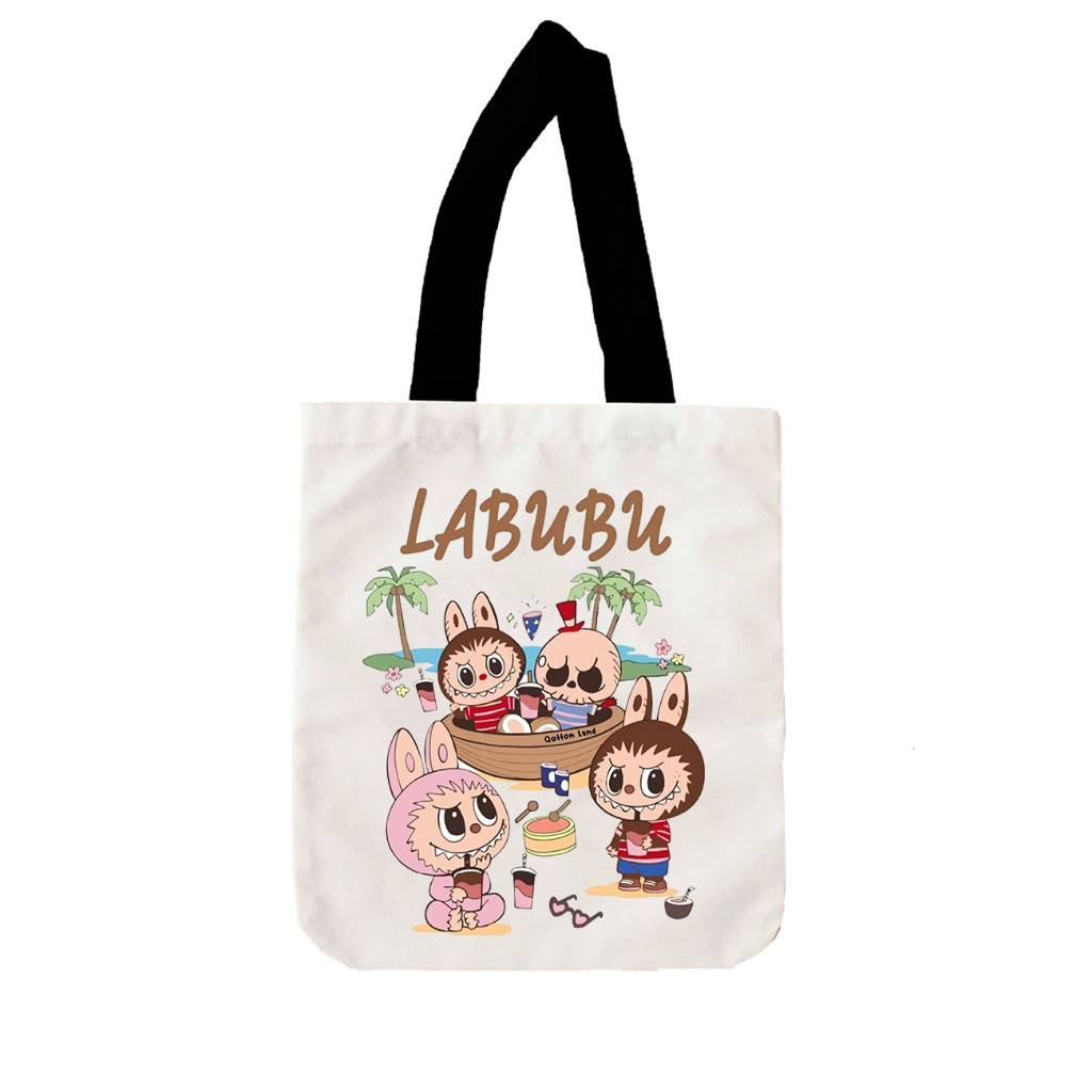 Jual Totebag Kanvas Labubu Trend - Tote Bag Kombinasi Gambar Trend ...