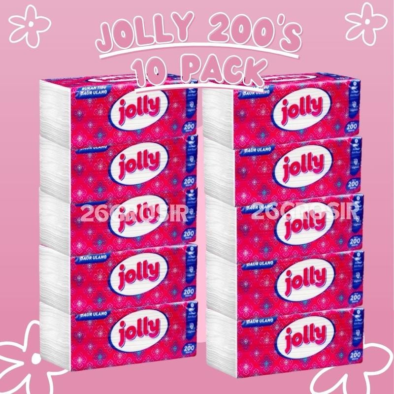 Jual 26GROSIR [10 PACK] JOLLY 200SHEET/2PLY FACIAL TISSUE TEBAL HALUS ...