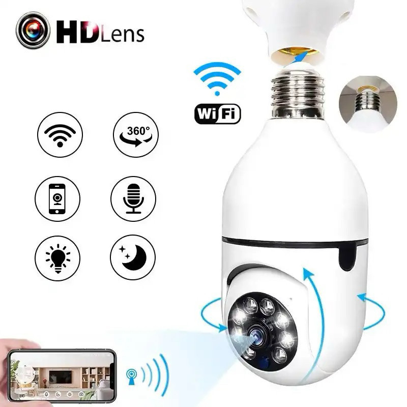 Jual IP CCTV Kamera Wifi V380 IP Camera Bohlam Lampu 360 Derajat Panorama | Shopee Indonesia