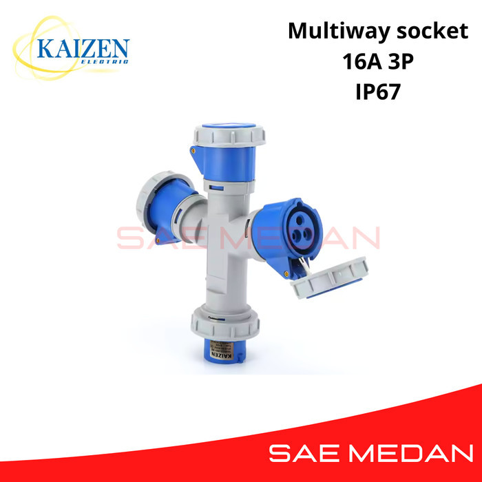 Jual Multi Socket 3 Pin 16A 10132 IP 67 Soket Cabang 3 | Shopee Indonesia