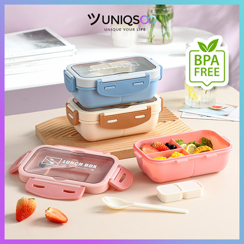 Jual UNIQSOO Lunch Box BPA FREE Kotak Bekal Anti Tumpah 3 Sekat 800ml Kotak makan Wadah Bekal ...