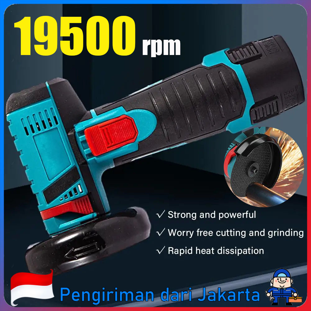 Jual Angle Grinder mini Cordless Brushless 3inch Baterai litiumMesin ...