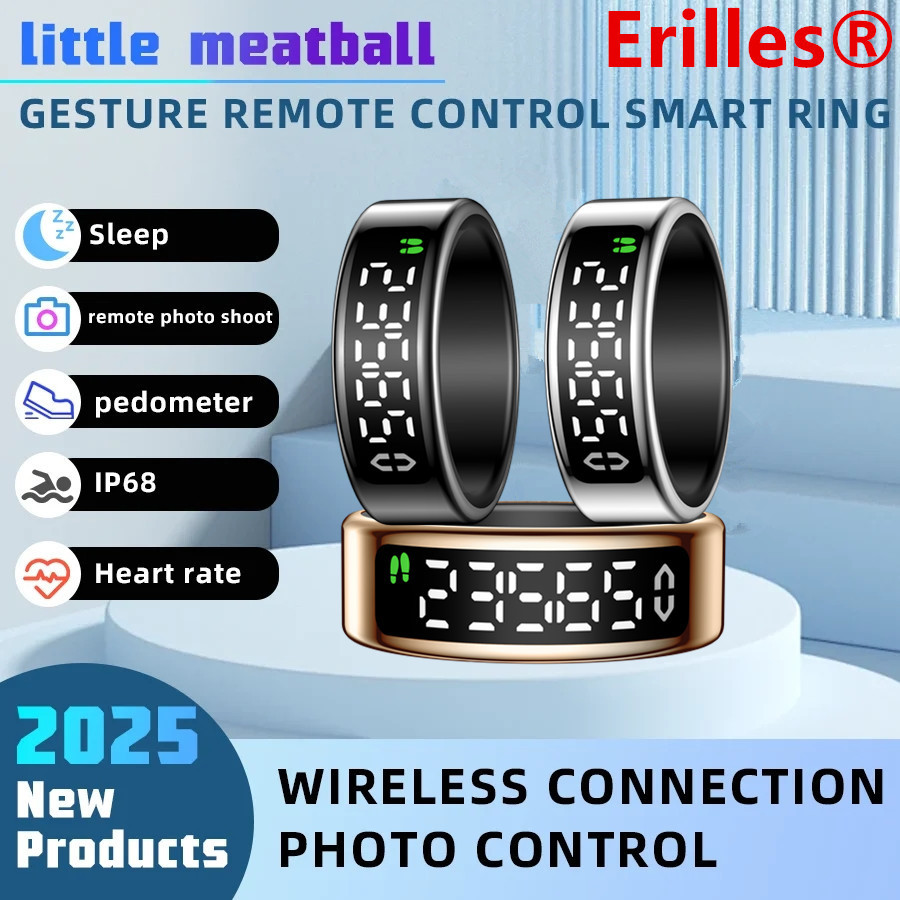 Jual Smart Ring + Case Display Screen Touch Health Monitor Gesture ...