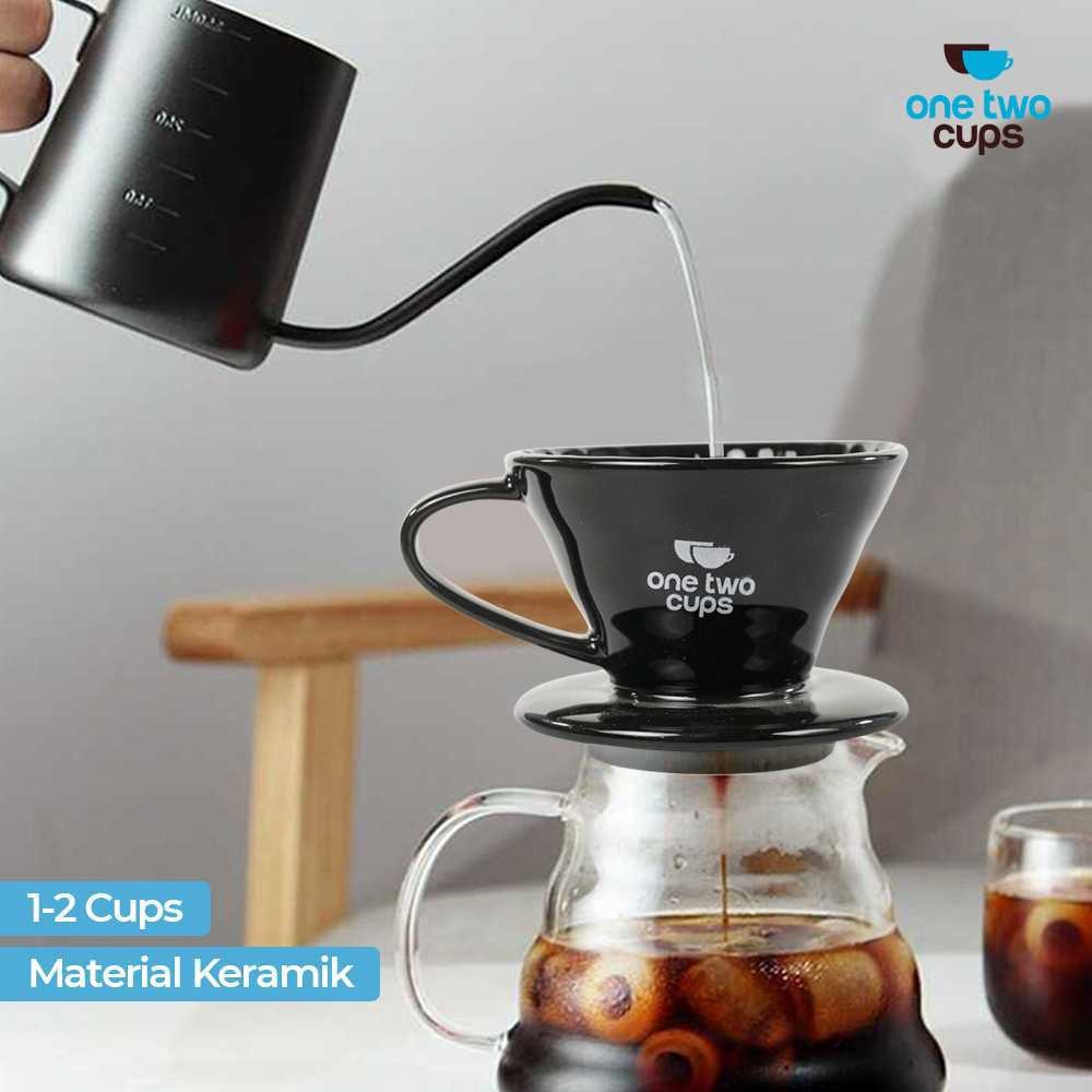 Jual One Two Cups Filter Penyaring Kopi V60 Glass Coffee Filter Dripper ...