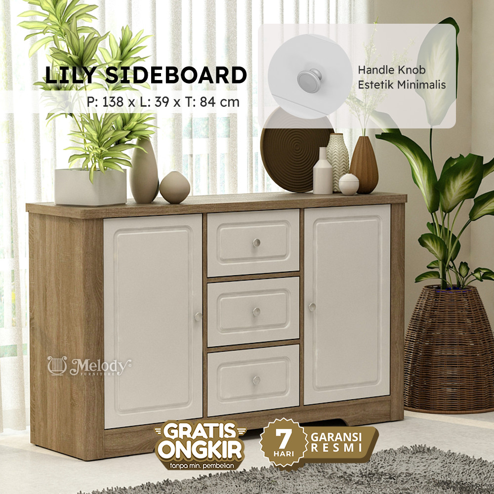 Jual Melody Furniture - Sideboard Credenza Minimalis Estetik / Laci ...