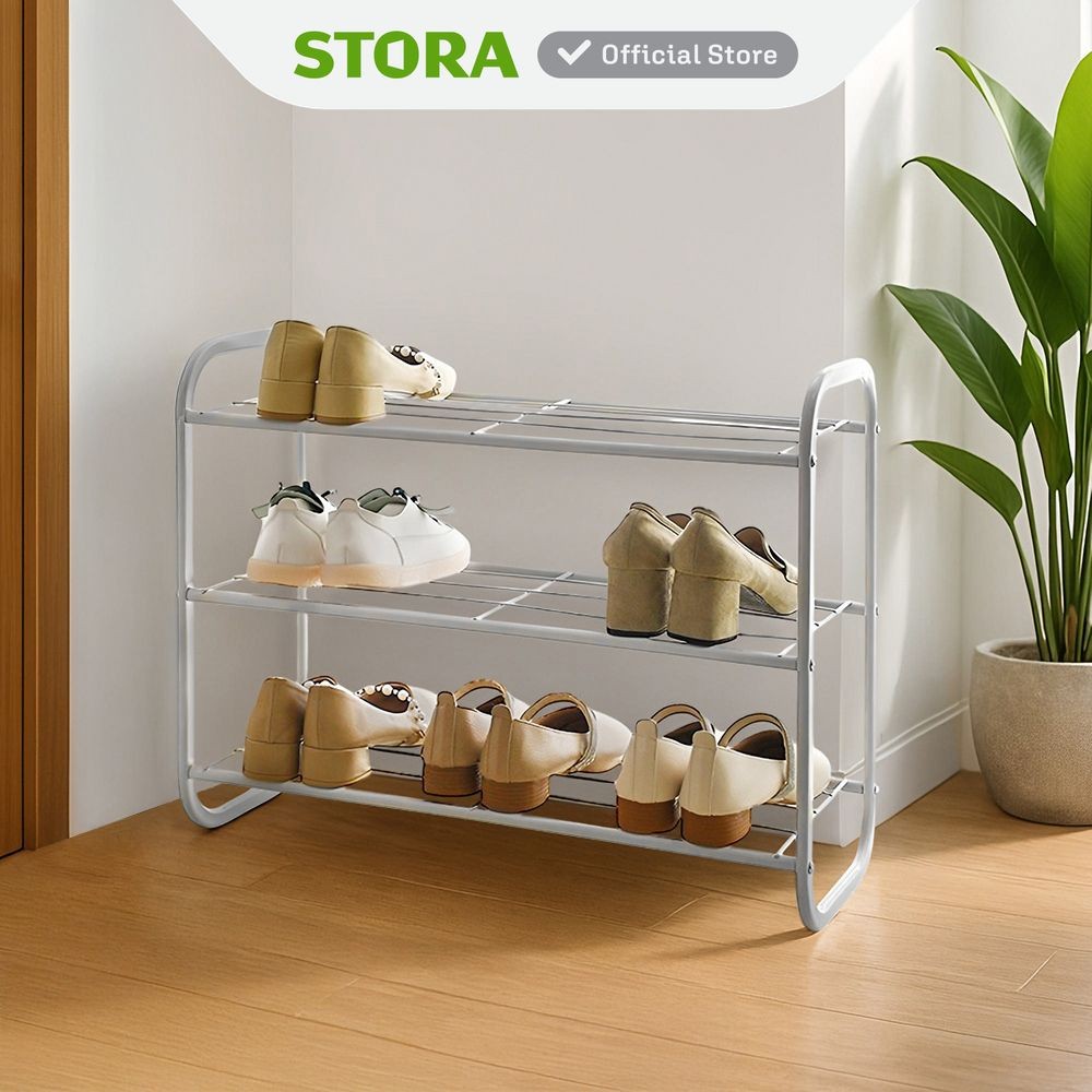 Jual Stora Rak Sepatu 3 Tingkat - Putih Ivory Shoe Rack Organizer ...