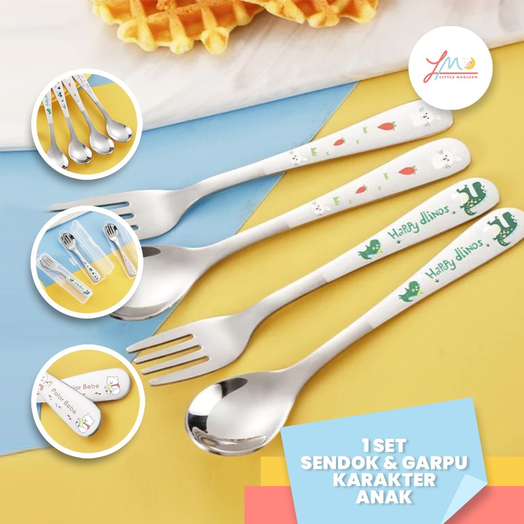Jual Sendok Garpu Anak Set / Sendok garpu anak stainless / Sendok Anak ...