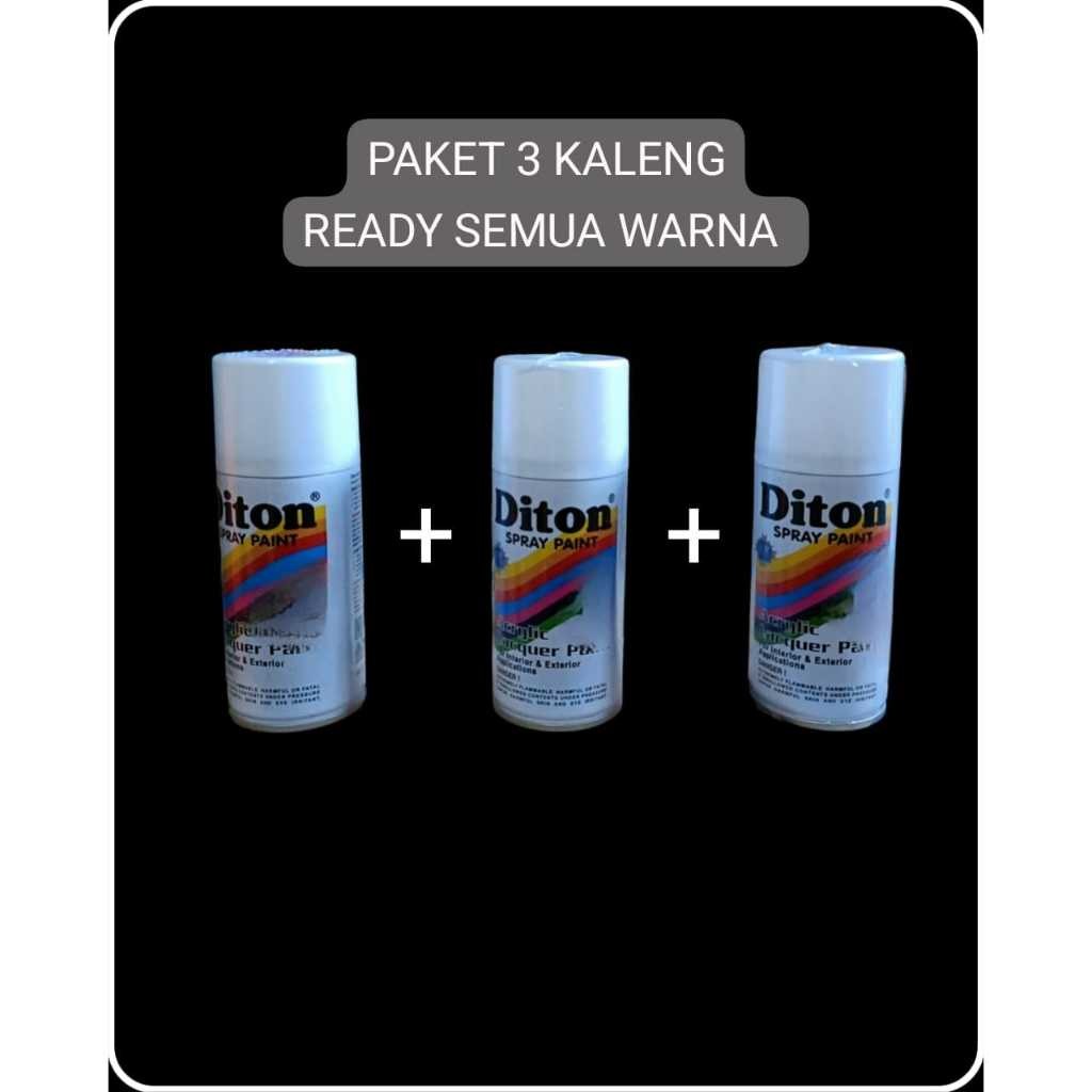 Jual PAKET 3 KALENG pilok pilox cat semprot diton 150CC 839 black 884 ...