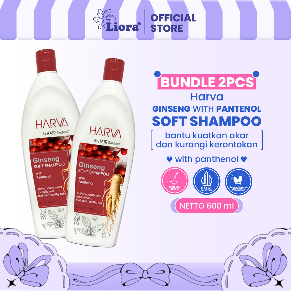 Jual [Bundle Hemat] HARVA Shampo Ginseng ( 2 pcs ) - 600 ML | Shopee Indonesia