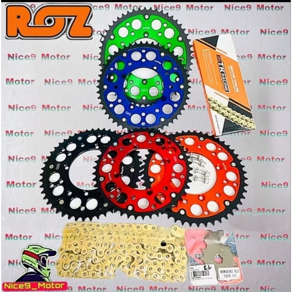 Jual Gear Set 520 Roz Almunium KLX 150 D Tracker 150 Set Rantai TK ...