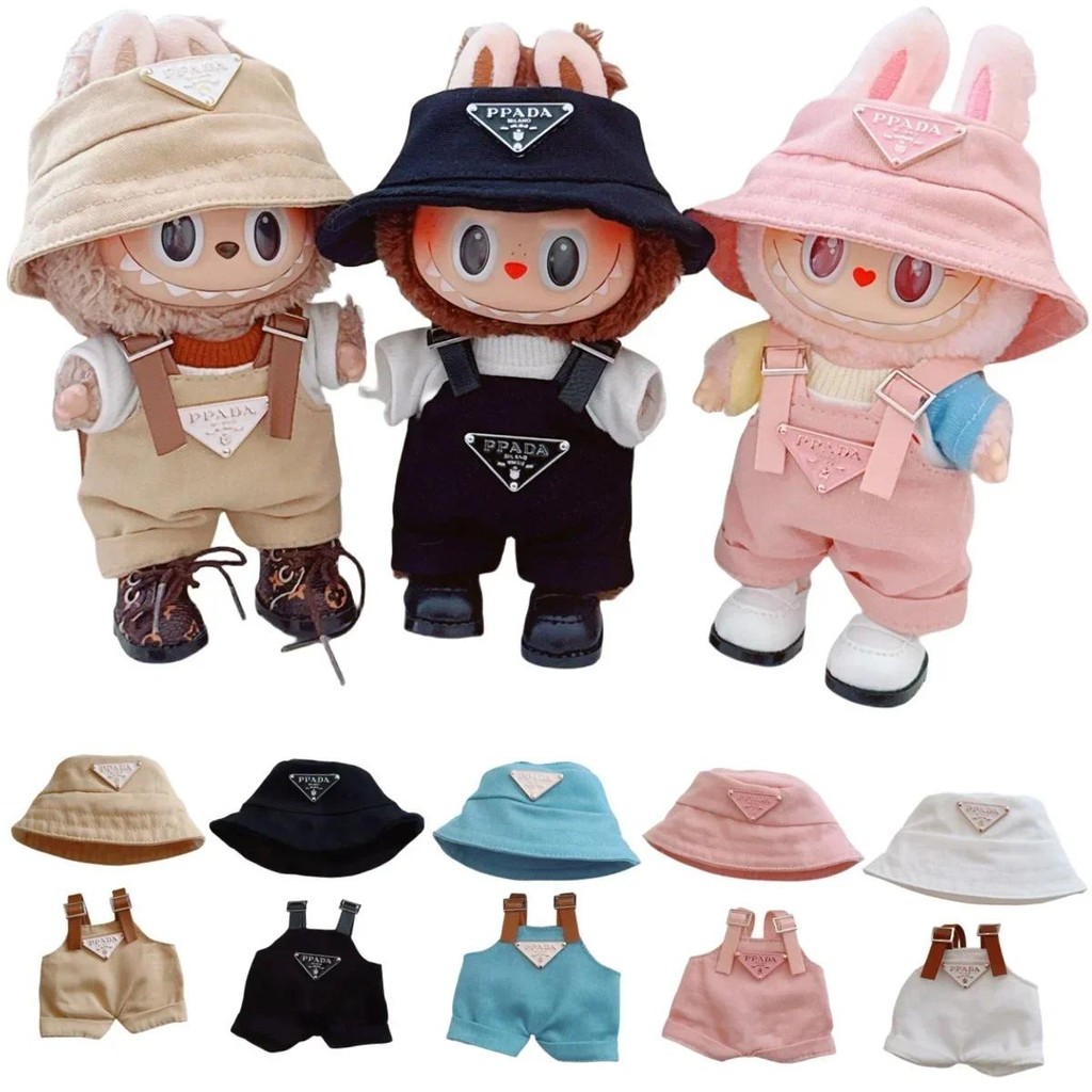 Jual For 17cm Labubus Mini Doll Clothes Outfit Hat Clothes Shoes Labubu ...