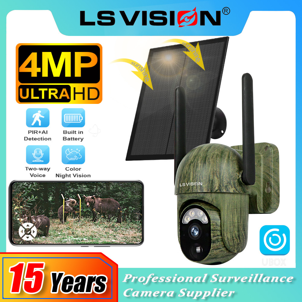 Jual LS VISION 4MP Solar Outdoor Security Camera Human/Animal Detection ...