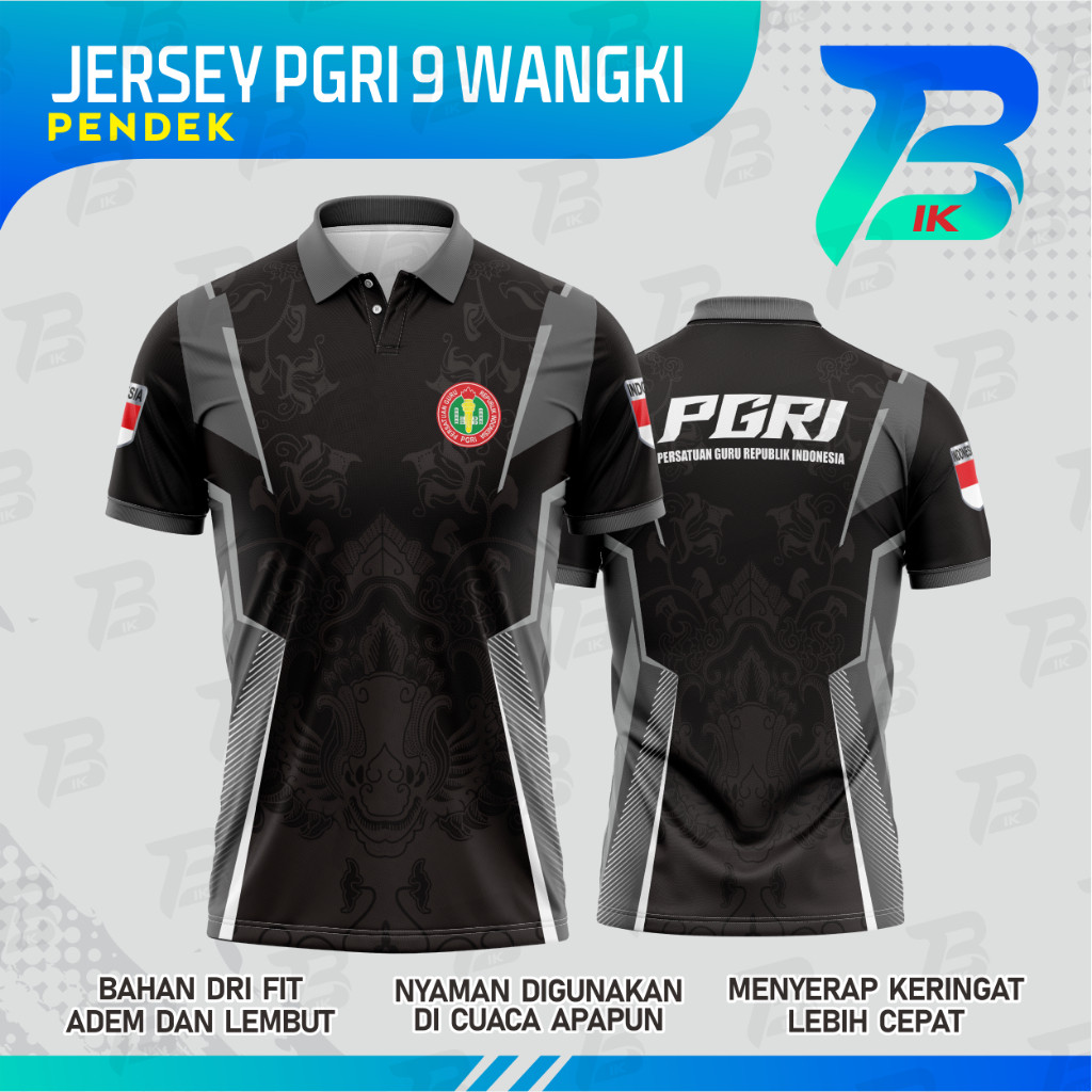 Jual JERSEY WANGKI PGRI 4 LENGAN PENDEK/KAOS KERAH PGRI 4 FULLPRINTING ...