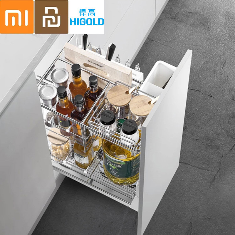 Jual Higold Kitchen Cabinet Basket 304 Stainless Steel Large Oil Drum ...