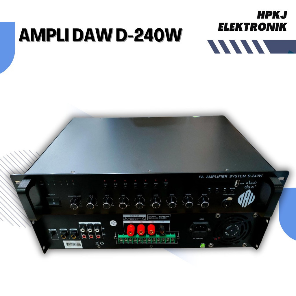 Jual AMPLI DAW D - 240W PA AMPLIFIER SYSTEM D-240 WATT DAW | Shopee Indonesia