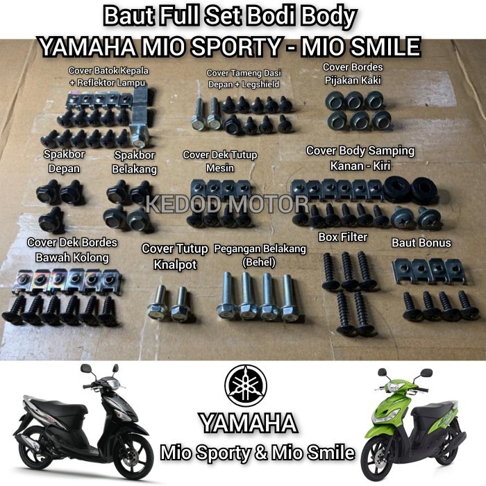 Jual Baut Lengkap Fullset Bodi Body Yamaha Mio Sporty / Mio Smile - Dek ...