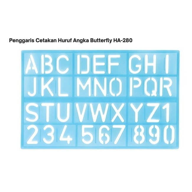 Jual Penggaris Cetakan Huruf Angka Butterfly HA 280 Mal Besar | Shopee ...