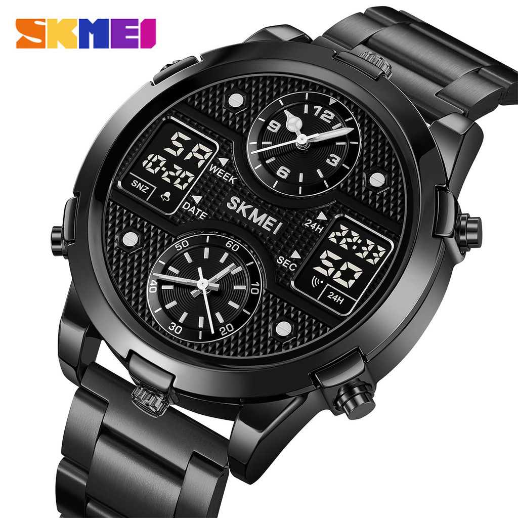 Jual SKMEI 2212 Jam Tangan Pria Digital Analog Tali Stainless Rantai ...