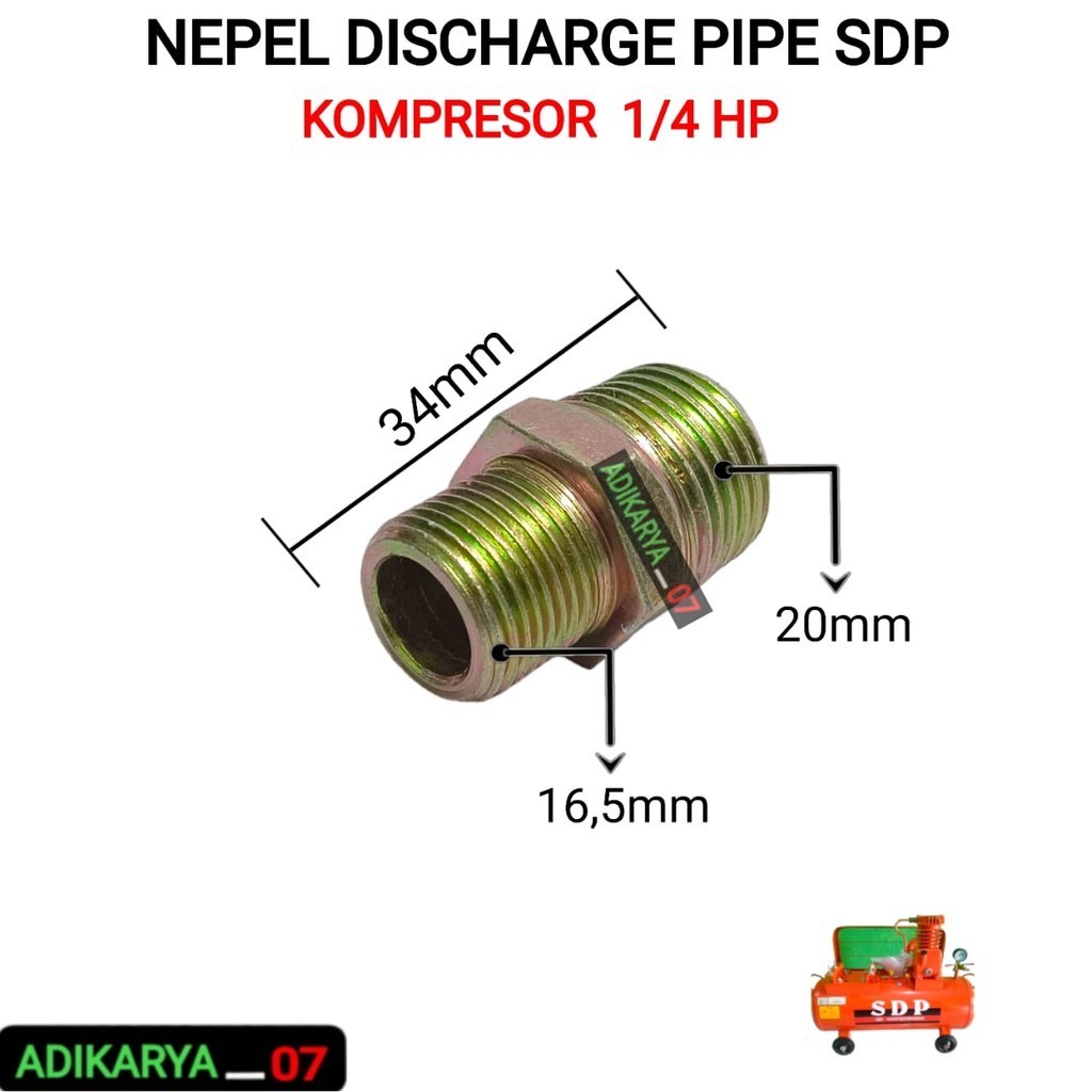 Jual Double Nepel Discharge Pipe SDP Nepple Brass Kuningan Dobel Nepel ...