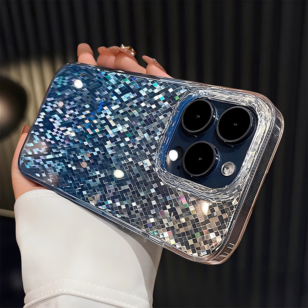 Jual Luxury Shiny Casing Bling Glitter Diamond Lattice Sequins Girl ...