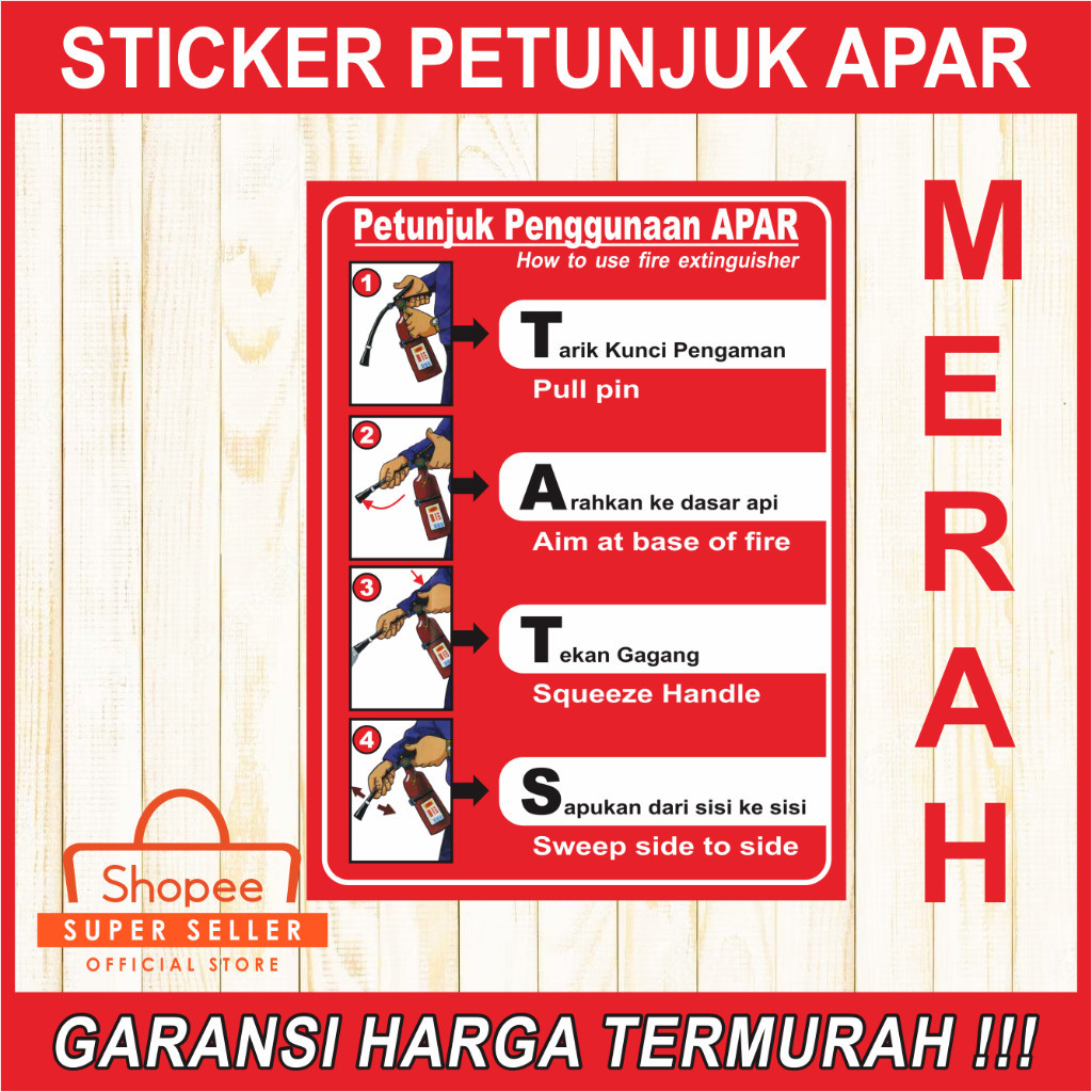 Jual STICKER SIGN K3 PETUNJUK PENGGUNAAN APAR FIRE EXTINGUISHER ...