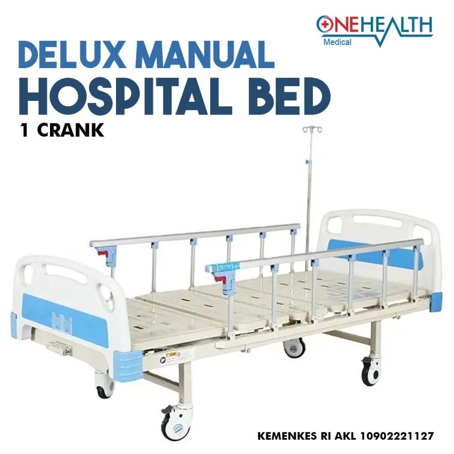 Jual Onehealth GTT Hospital Bed 1 Crank + Standart infus + Matras 1 ...
