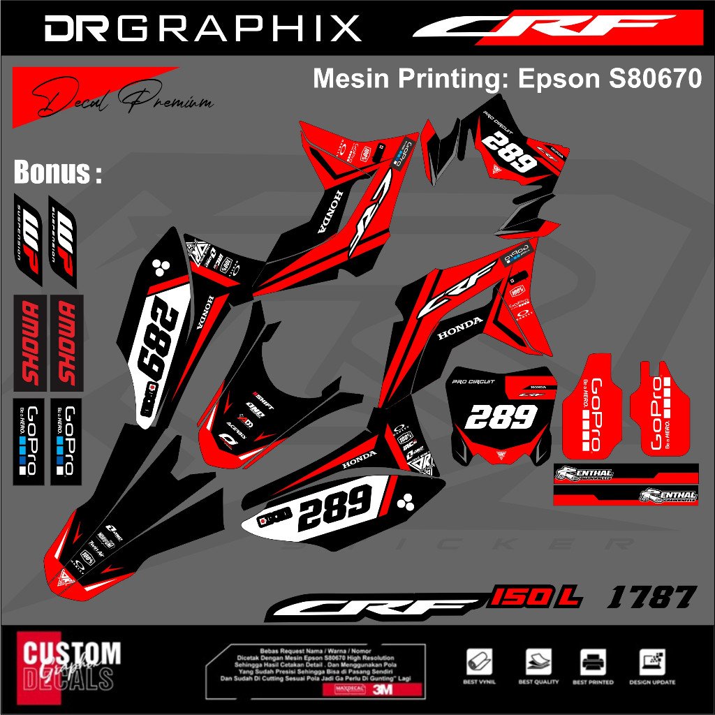 Jual Decal stiker crf 150 l full body decal crf hologram desain logo ...